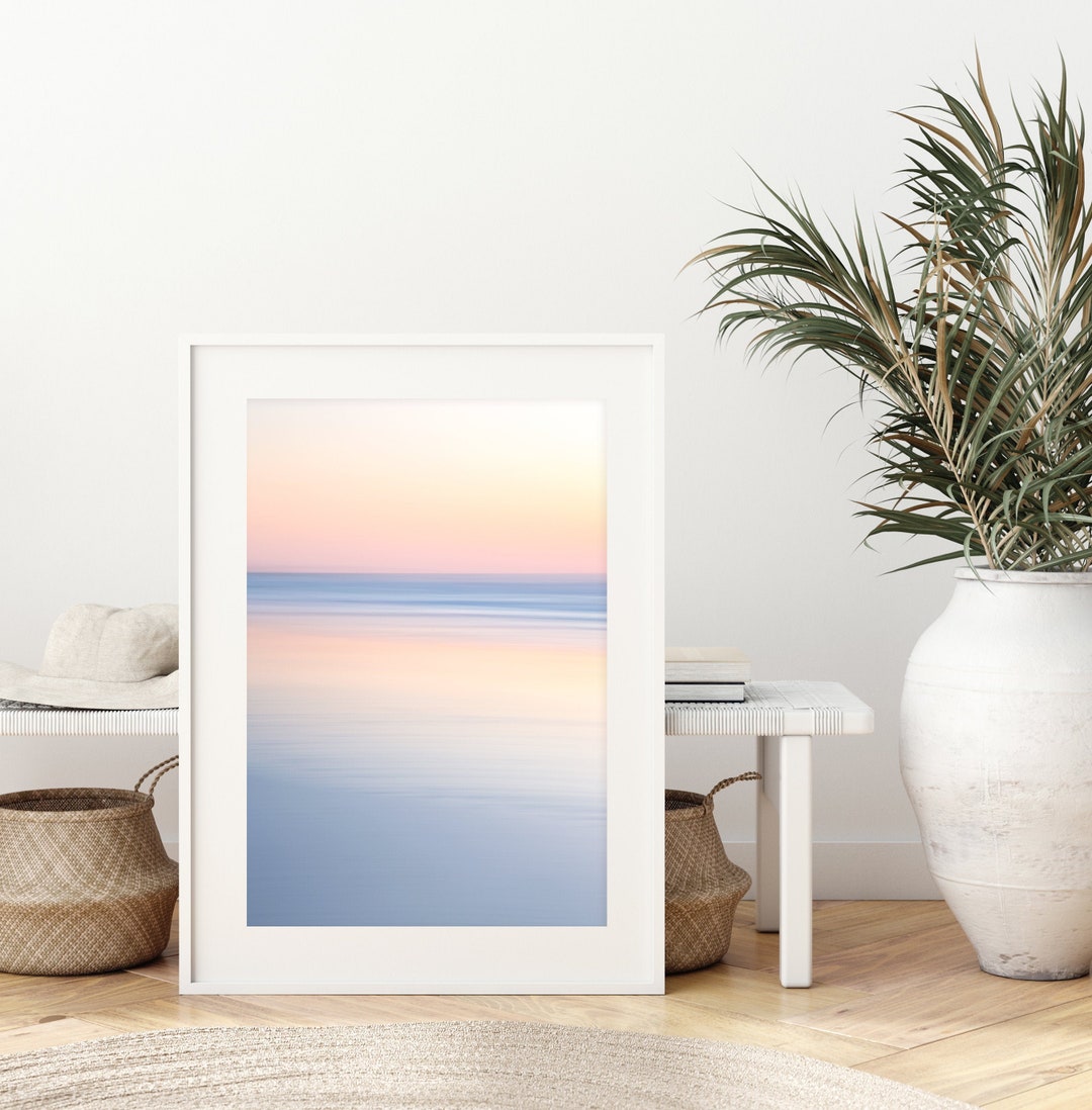 Minimalist Abstract Art Print, Abstract Beach Wall Art, Calming Beach ...