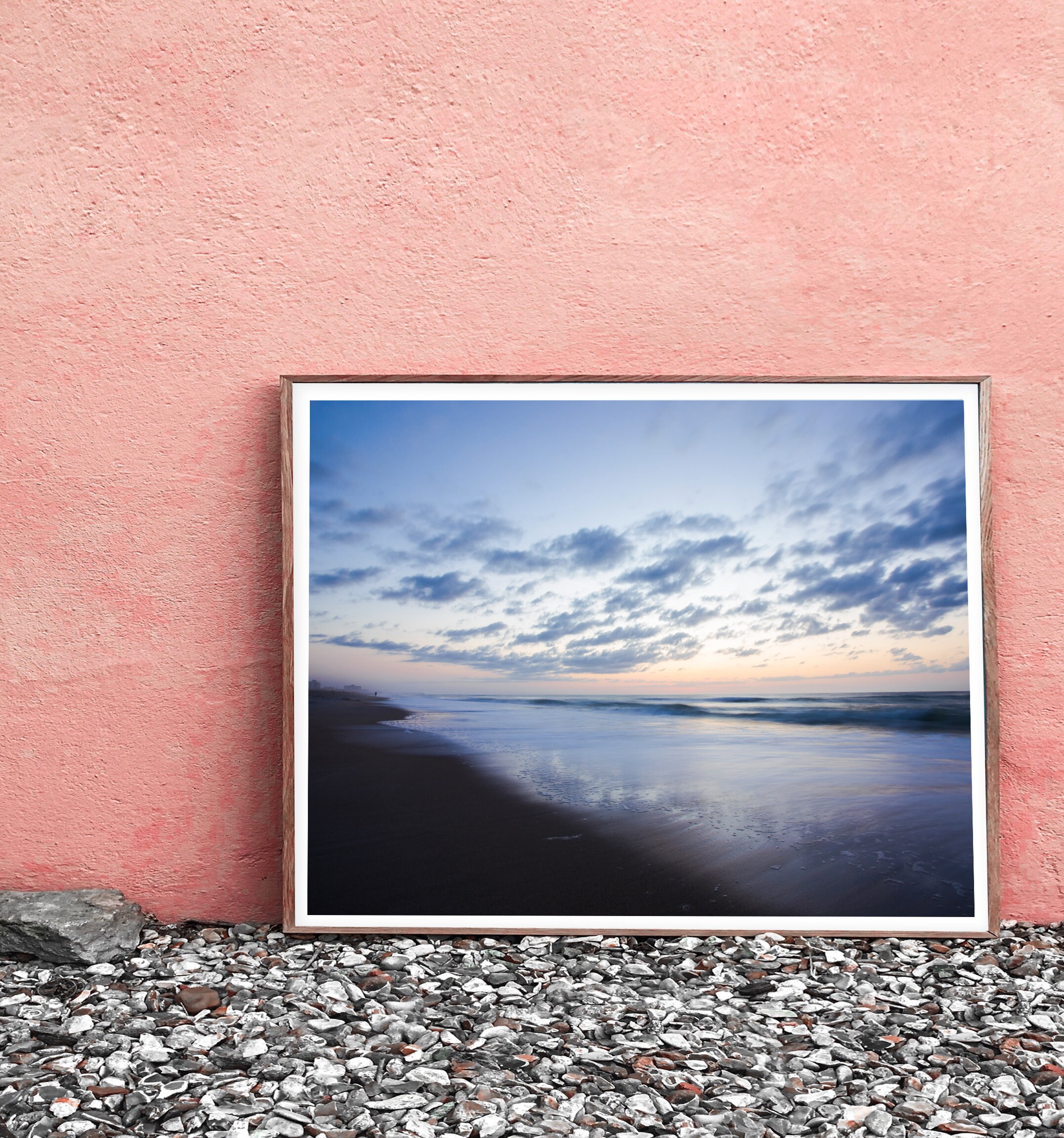 Blue Beach Print, Blue Wall Art, Sunset Ocean Print, North Carolina ...