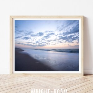 Blue Beach Print, Blue Wall Art, Sunset Ocean Print, North Carolina ...