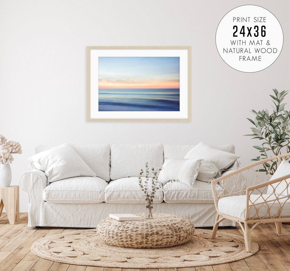 Minimal Blue Beach Print Abstract Beach Photography Calming | Etsy