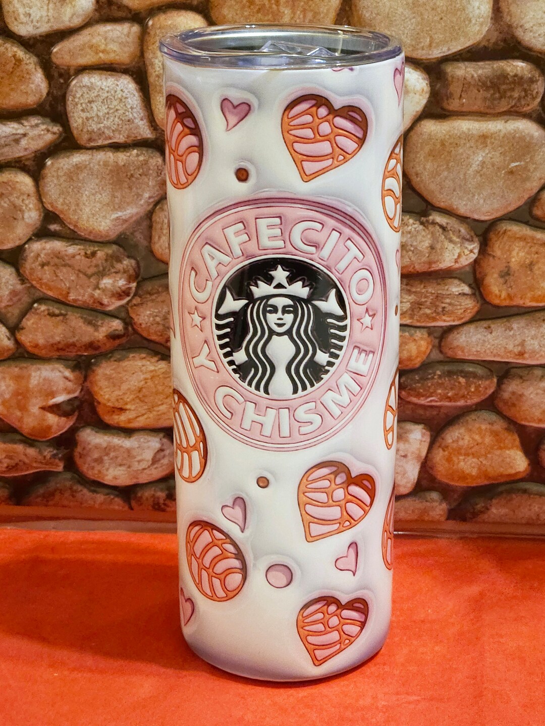 Cafecito Y Chisme, 3D Inflated Tumbler-20 OZ Skinny Tumbler-sassy ...