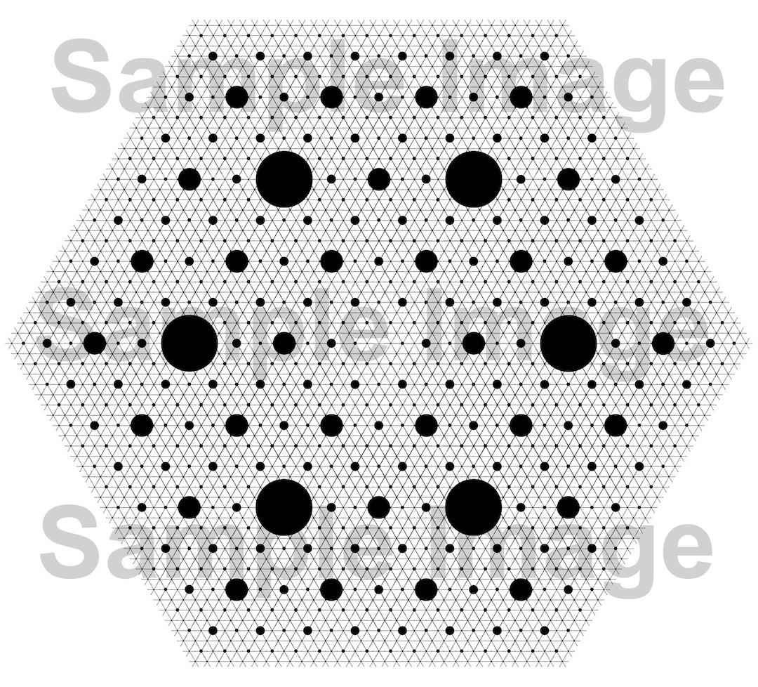 Hexagonal Fractal Design: Monochromatic Circle Pattern (PNG & JPG ...