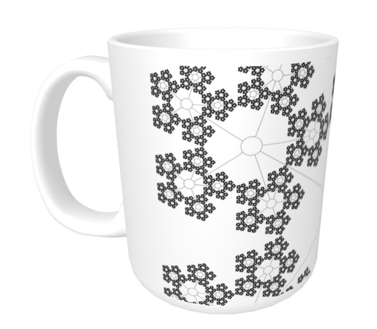 Classic Pentagonal Fractal Design - Monochrome - Ready to Print - PNG ...