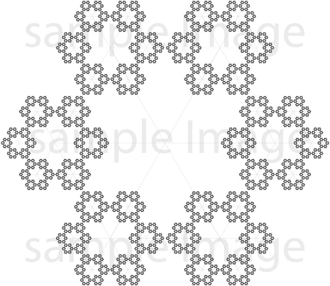 Classic Hexagonal Fractal Design - Monochrome - Ready to Print - PNG ...