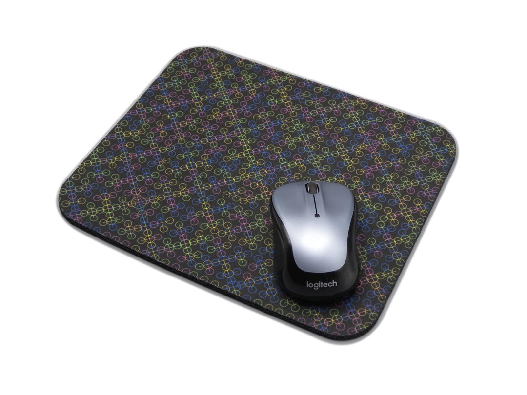 Colorful Interconnecting Circles Mouse Pad – Fractal Geometric Pattern ...