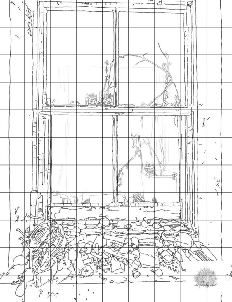 POD Advanced Botanical Grid Drawing Practice Sheets - Etsy