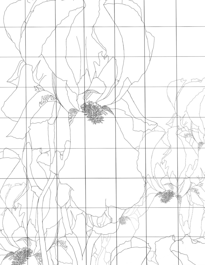 POD Advanced Botanical Grid Drawing Practice Sheets - Etsy
