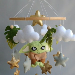 Green Baby Alien Nursery Felt Crib Mobile - Etsy