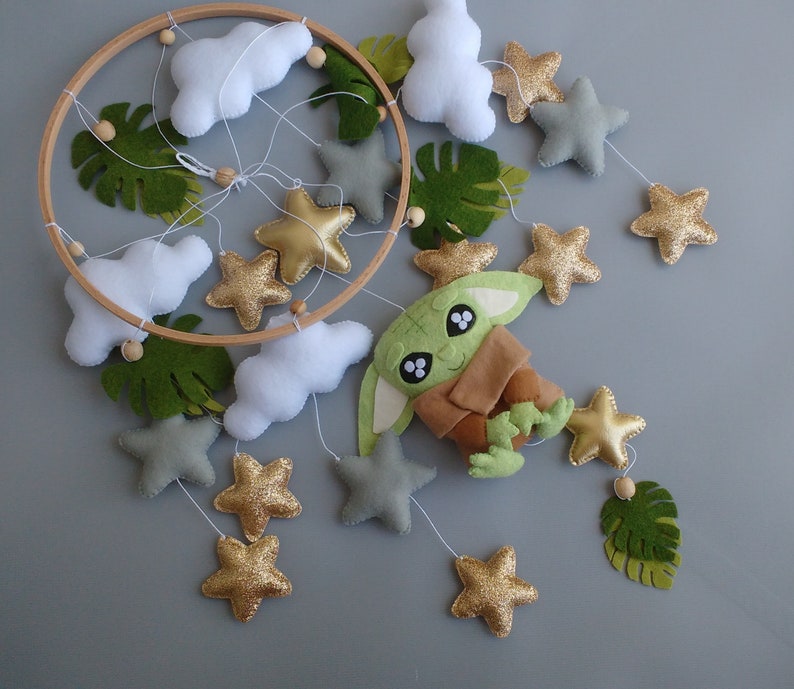 Green Baby Alien Nursery Felt Crib Mobile - Etsy