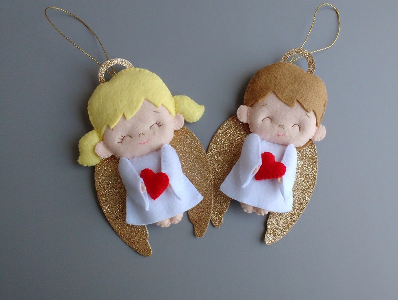 Christmas Felt Angel Ornaments Christmas Felt Decor Set - Etsy