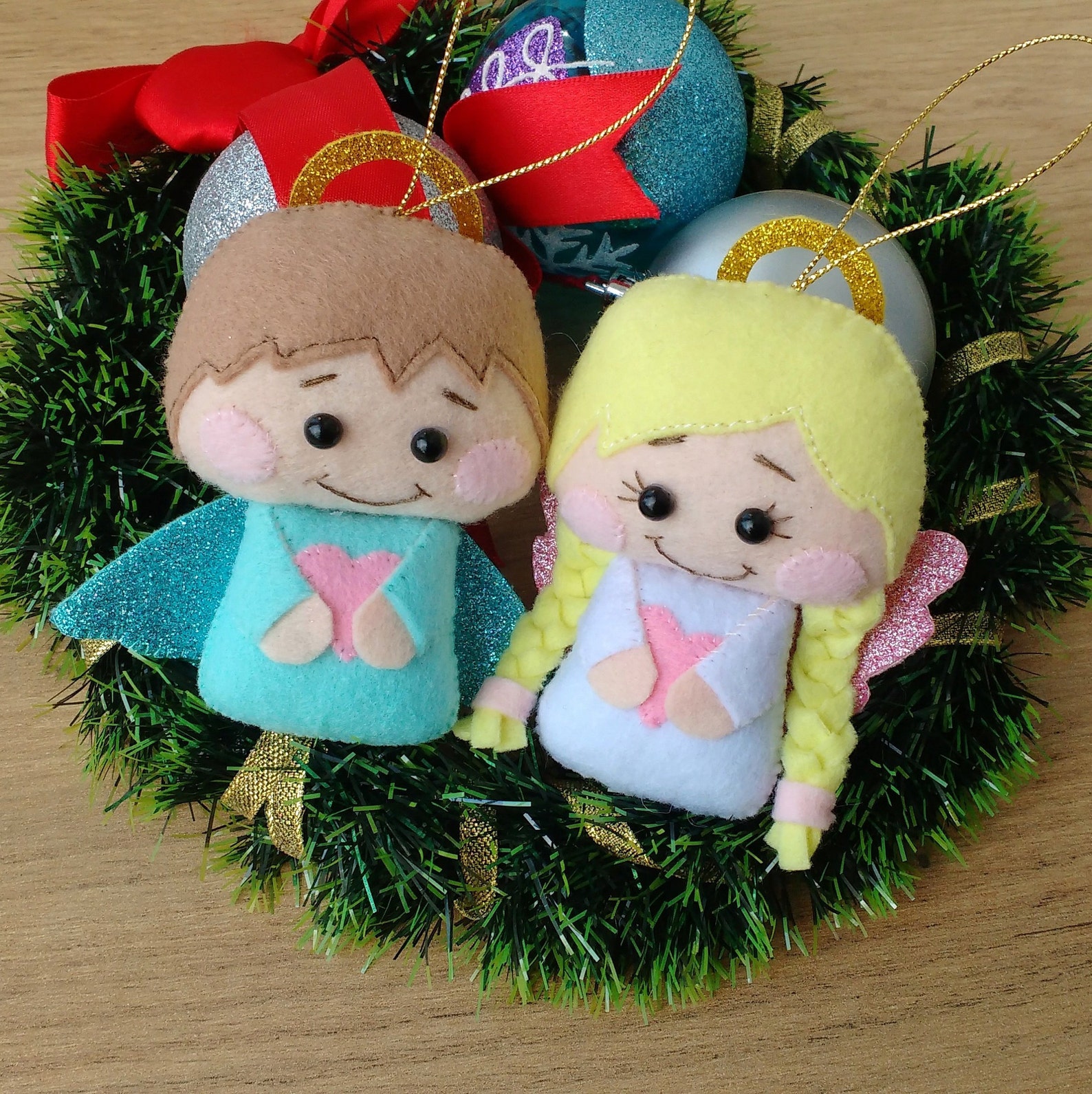 Christmas Felt Angel Ornaments Christmas Felt Decor Set | Etsy