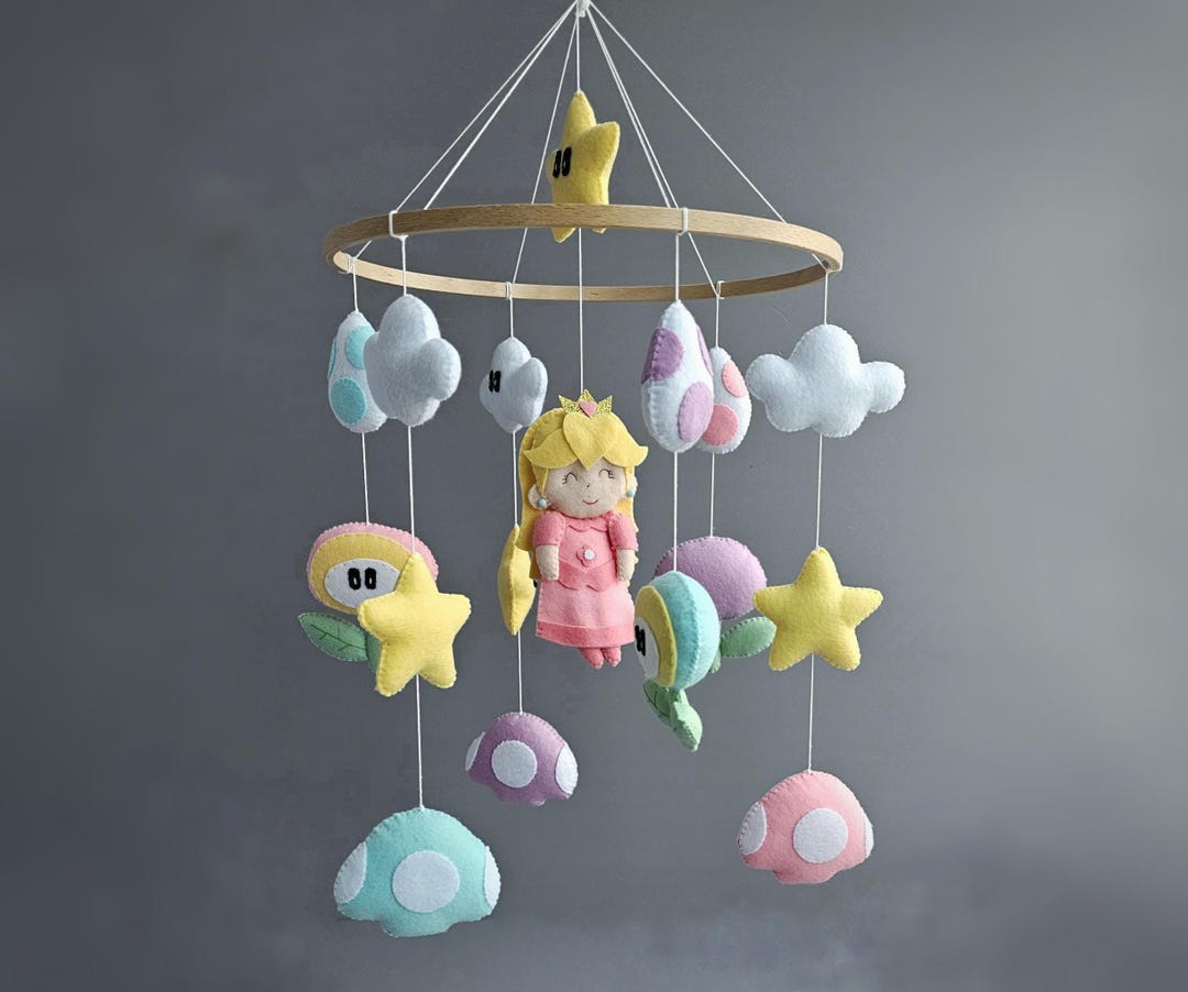 Handmade Princess Peach Baby Mobile: Gamer Nursery Decor - Etsy