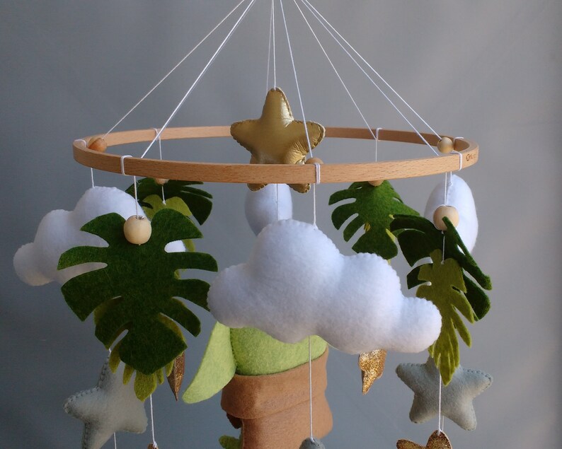 Green Baby Alien Nursery Felt Crib Mobile - Etsy