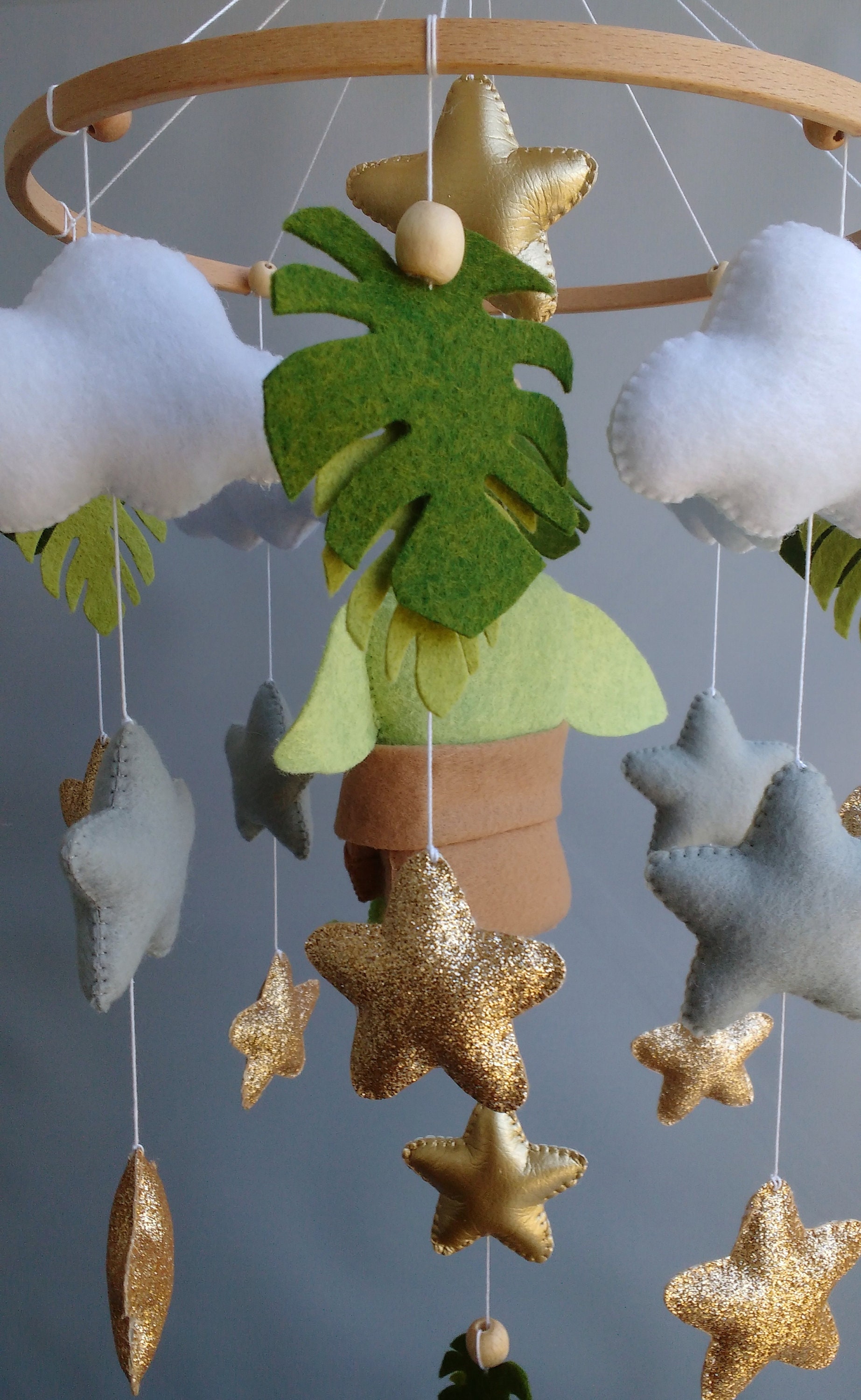 Green Baby Alien Nursery Felt Crib Mobile | Etsy