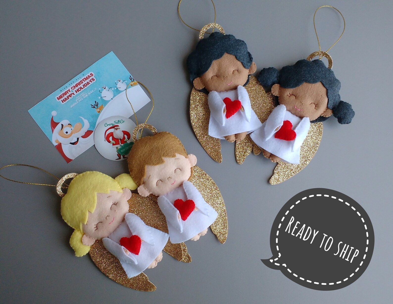 Christmas Felt Angel Ornaments Christmas Felt Decor Set - Etsy
