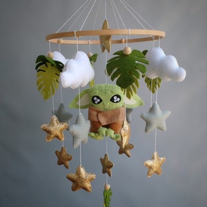 Green Baby Alien Nursery Felt Crib Mobile - Etsy