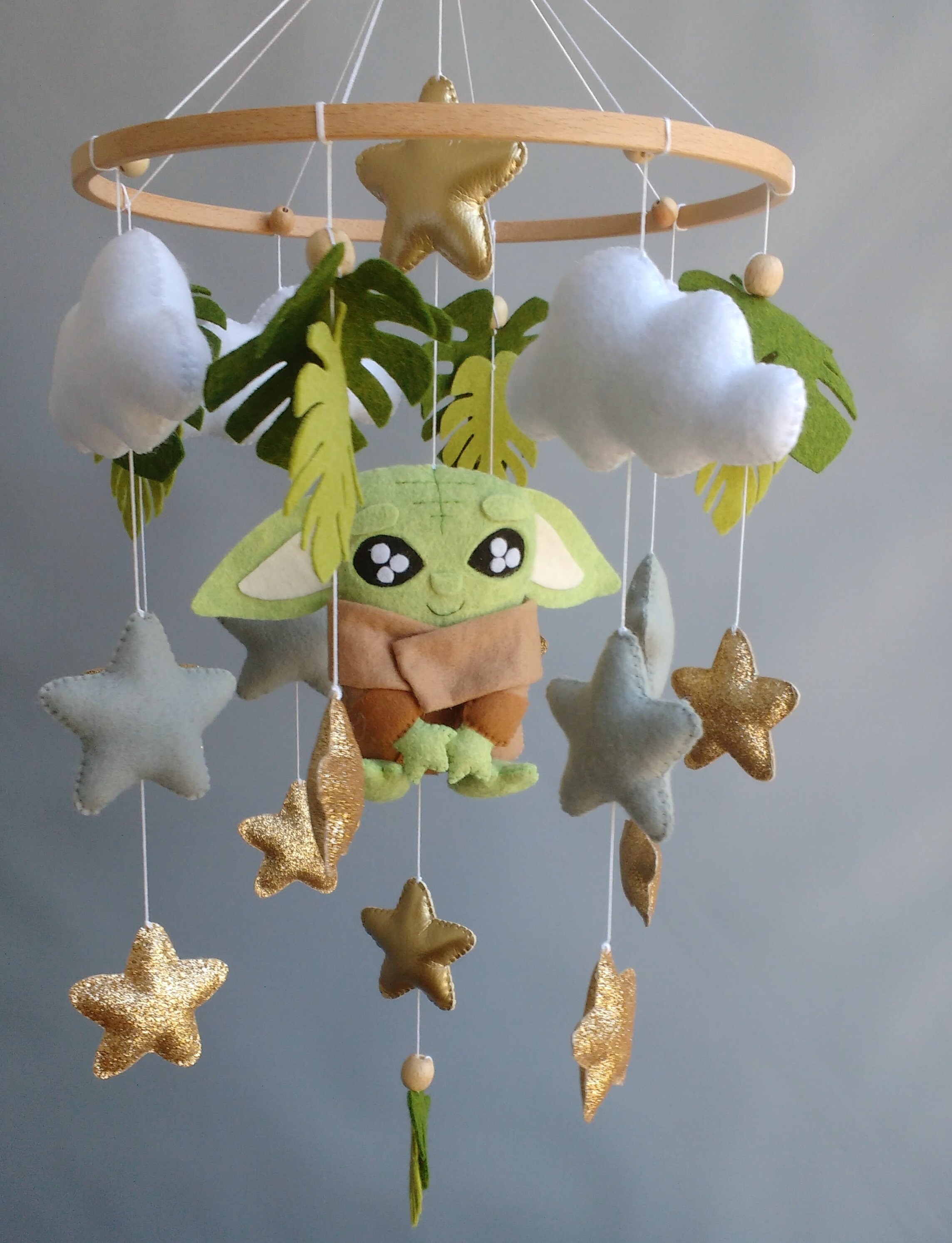 Green Baby Alien Nursery Felt Crib Mobile | Etsy