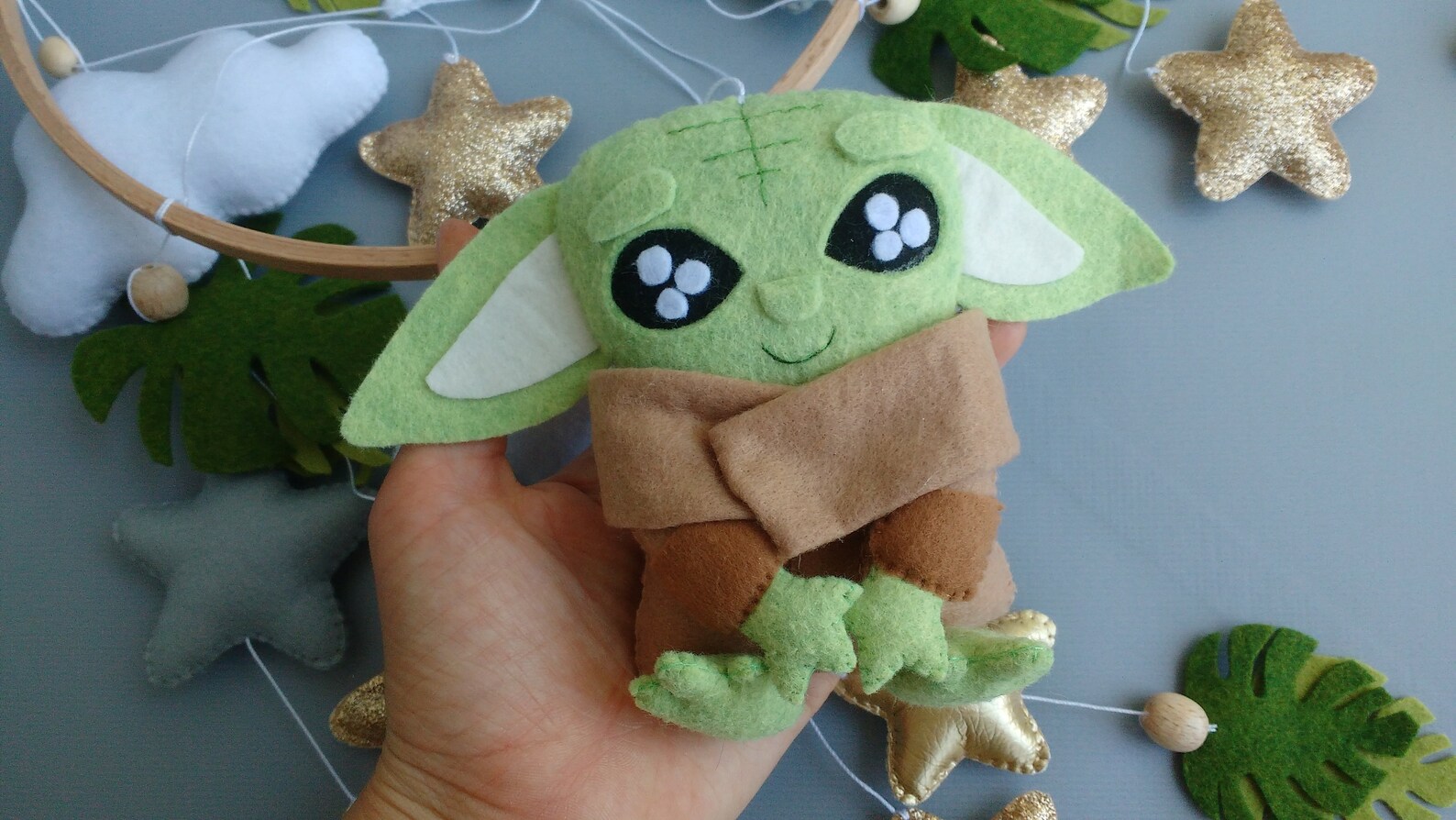Green Baby Alien Nursery Felt Crib Mobile - Etsy