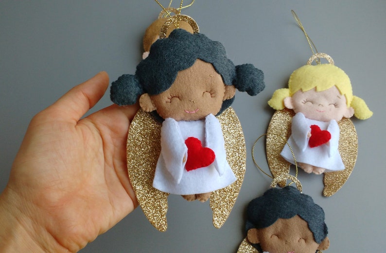Christmas Felt Angel Ornaments Christmas Felt Decor Set - Etsy