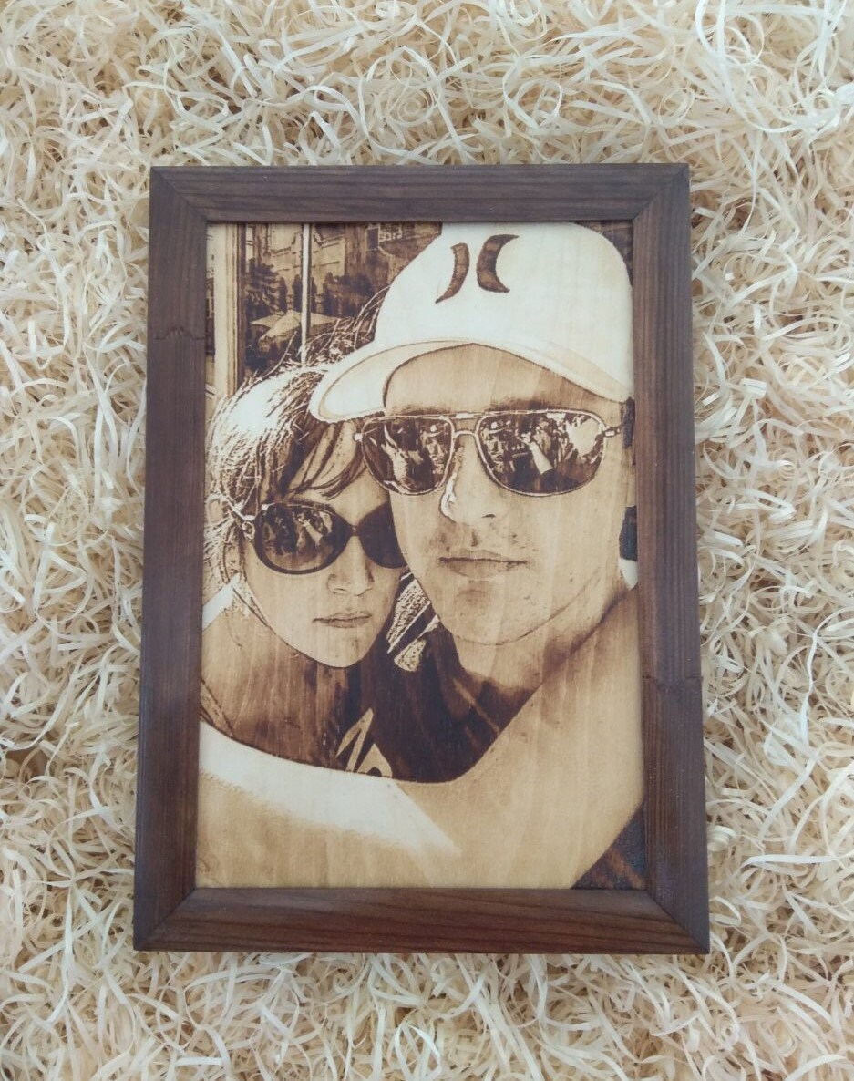 Custom Photo Engraving Laser Engraved Portrait Personalized | Etsy