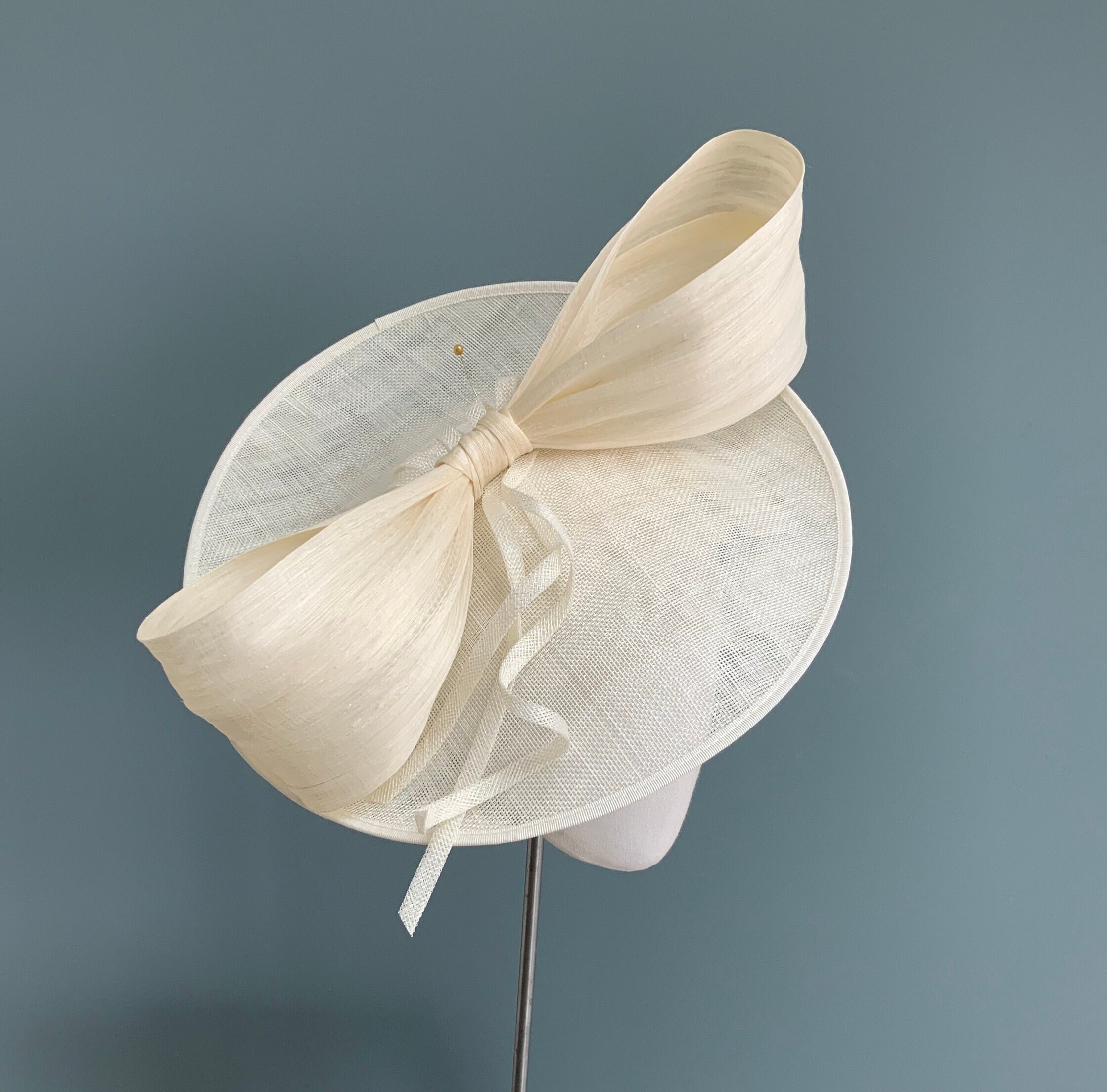 Statement Ivory Ascot Bow Hat, Mother of the Bride Cream Hat With Bow ...