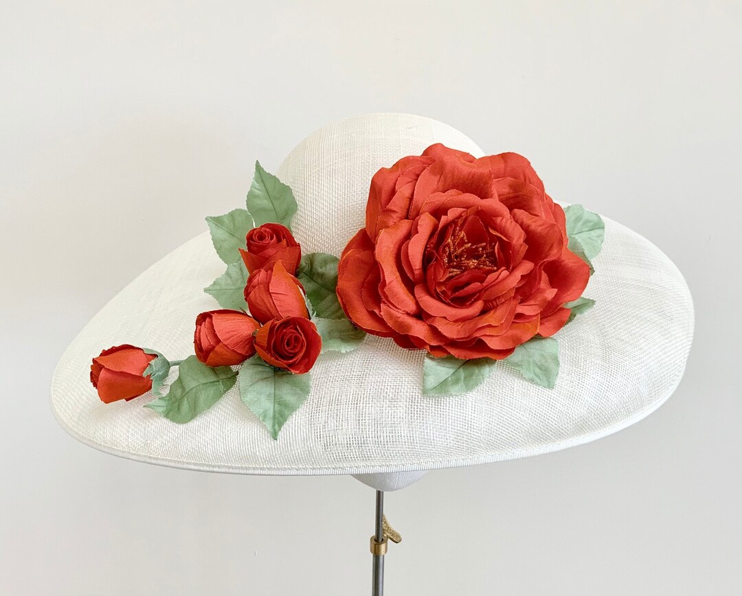 Statement Cream Orange Hat, Ivory Wedding Hat, Mother of the Bride ...