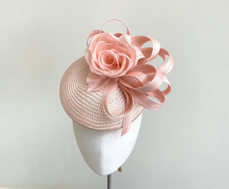 Blush Pink Ascot Fascinator Small Silk Cocktail Hat - Etsy