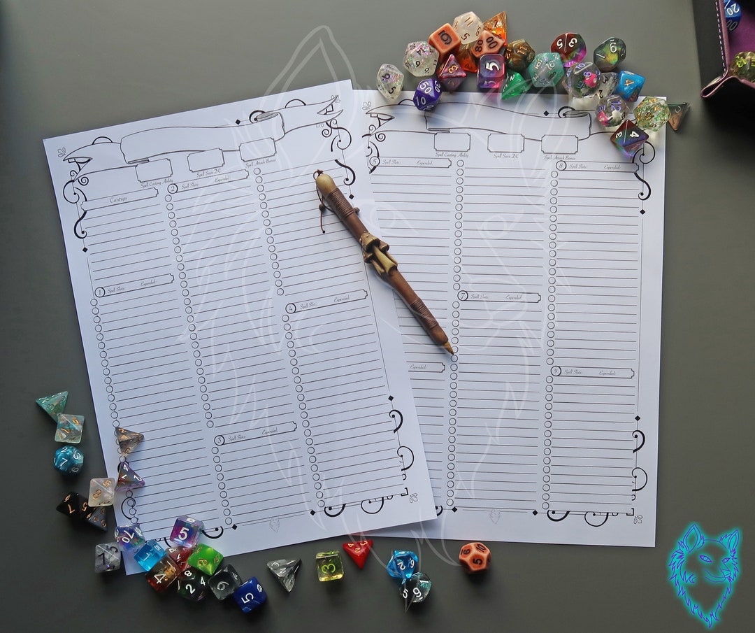 Dnd 5E Extended Spell Sheet - Etsy