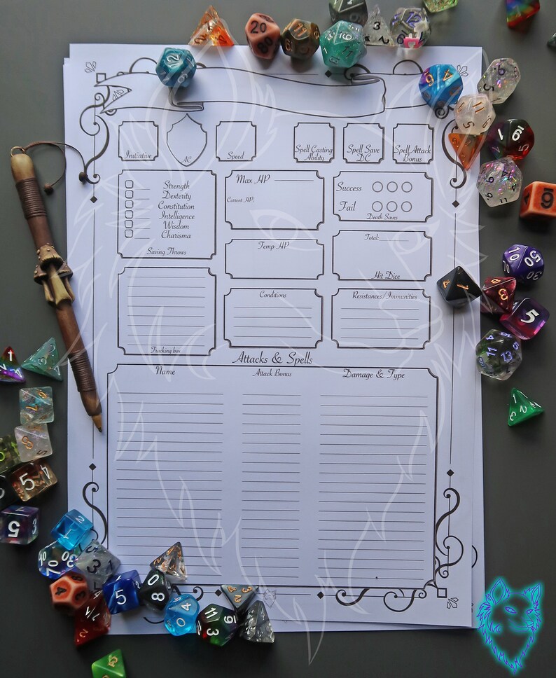 Dnd 5E Character Sheet - Etsy UK
