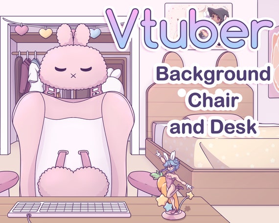 Vtuber Bedroom Desk and Gamer Chair Customizable Posters - Etsy