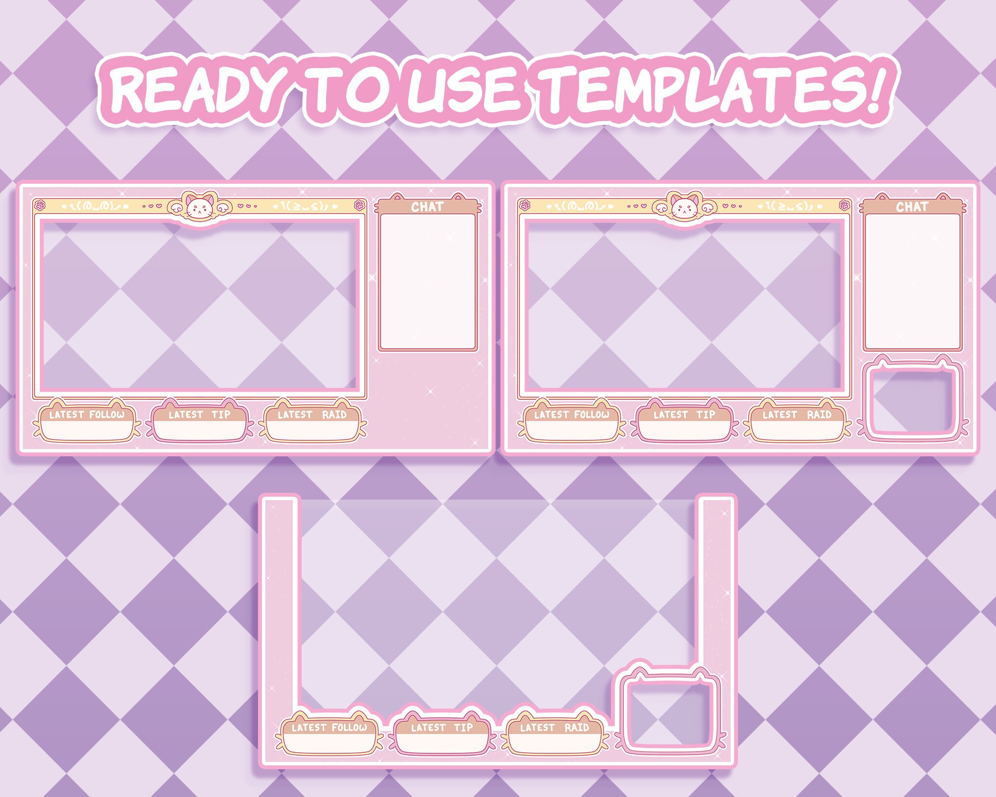 Twitch Kitty Cat Overlay Stinger / Kawaii Streamer Assets/ - Etsy