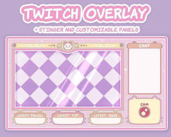 Twitch Kitty Cat Overlay Stinger / Kawaii Streamer Assets/ | Etsy