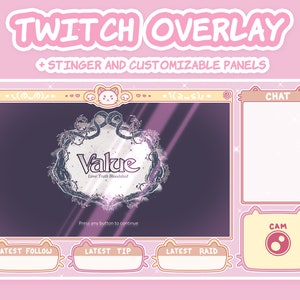 Twitch Kitty Cat Stream Pack | Overlays| Stringers| Vtuber Chair ...