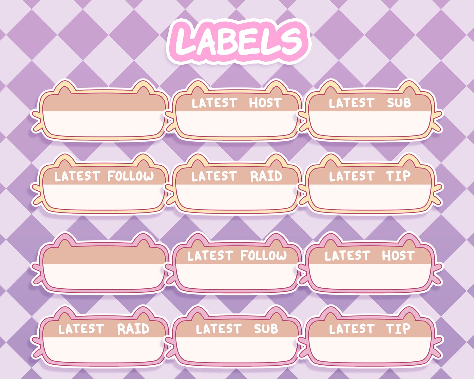 Twitch Kitty Cat Stream Pack Overlays Stringers Vtuber - Etsy