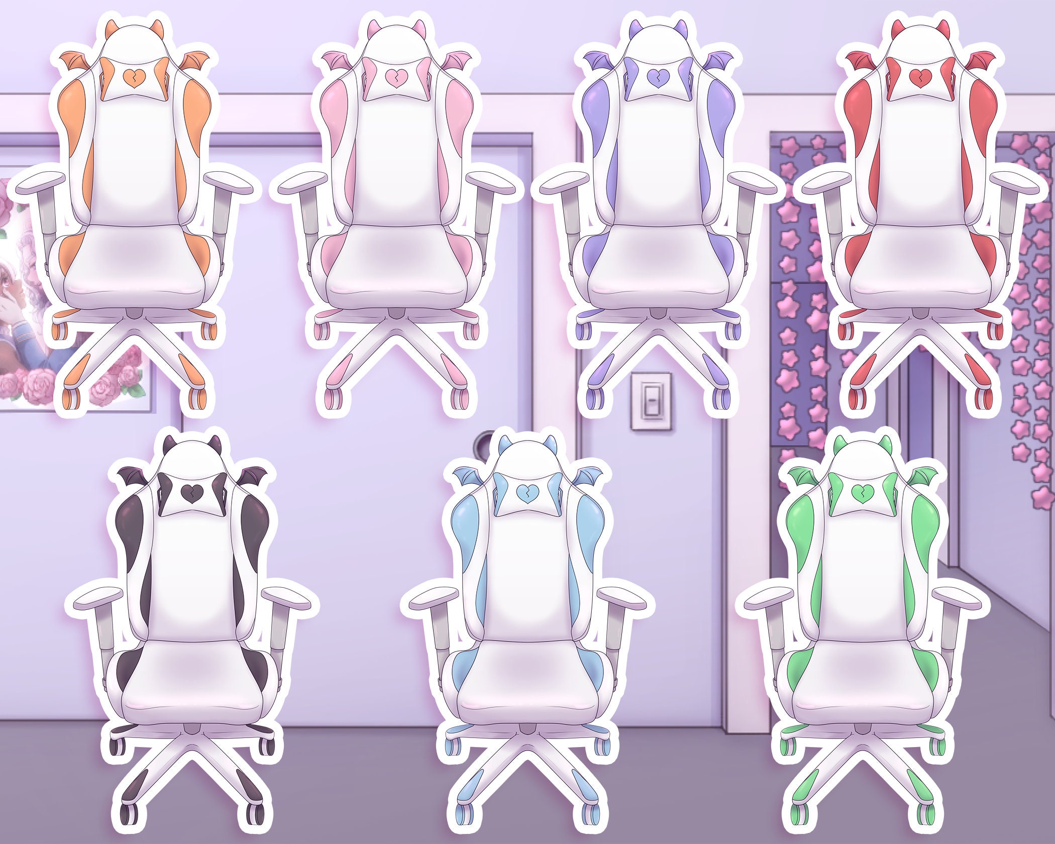 Vtuber Accessory - Demon Chair (15 Colors + Free Background) - Etsy