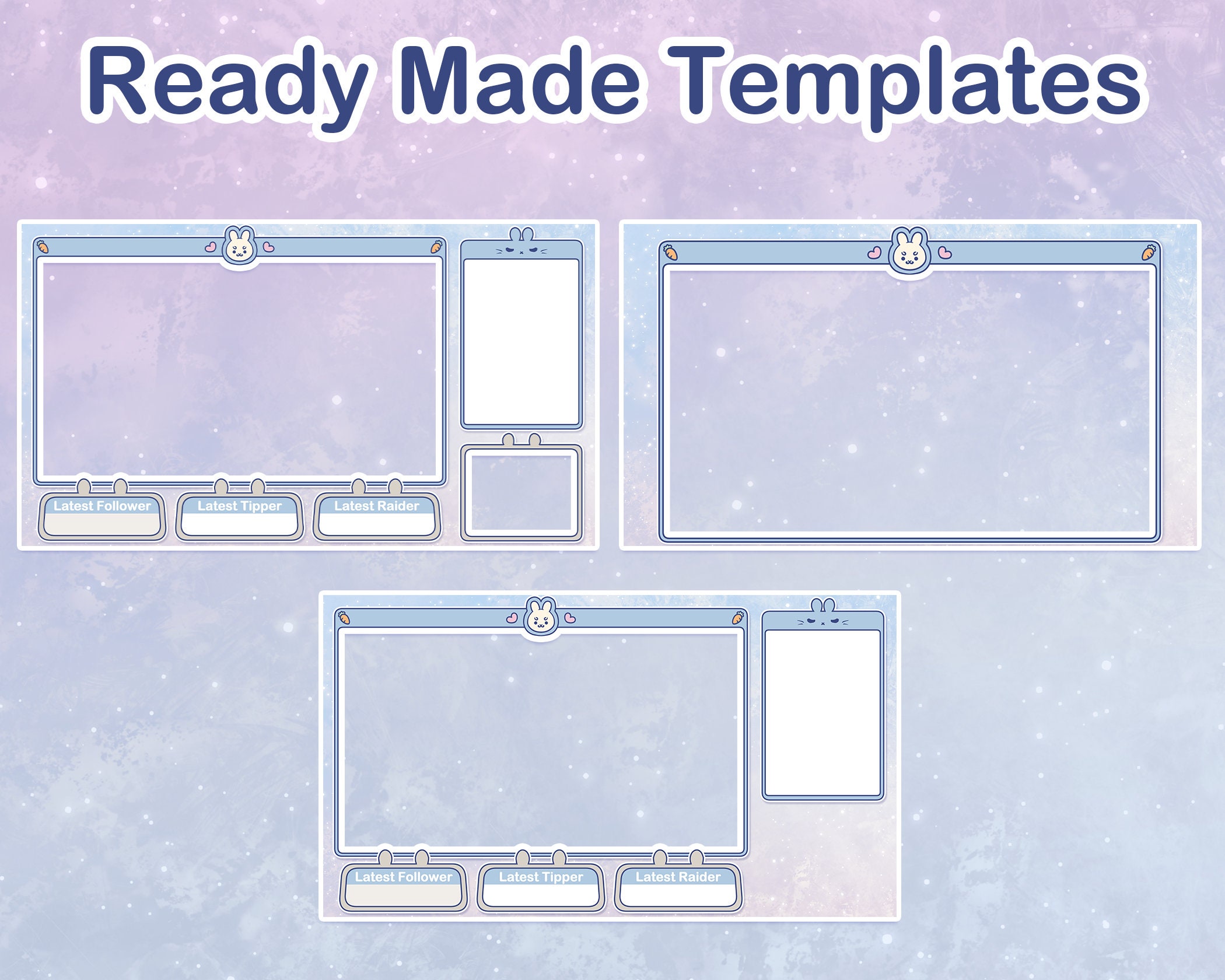 Twitch Bunny Overlay Stinger / Kawaii Streamer Assets/ Labels ...