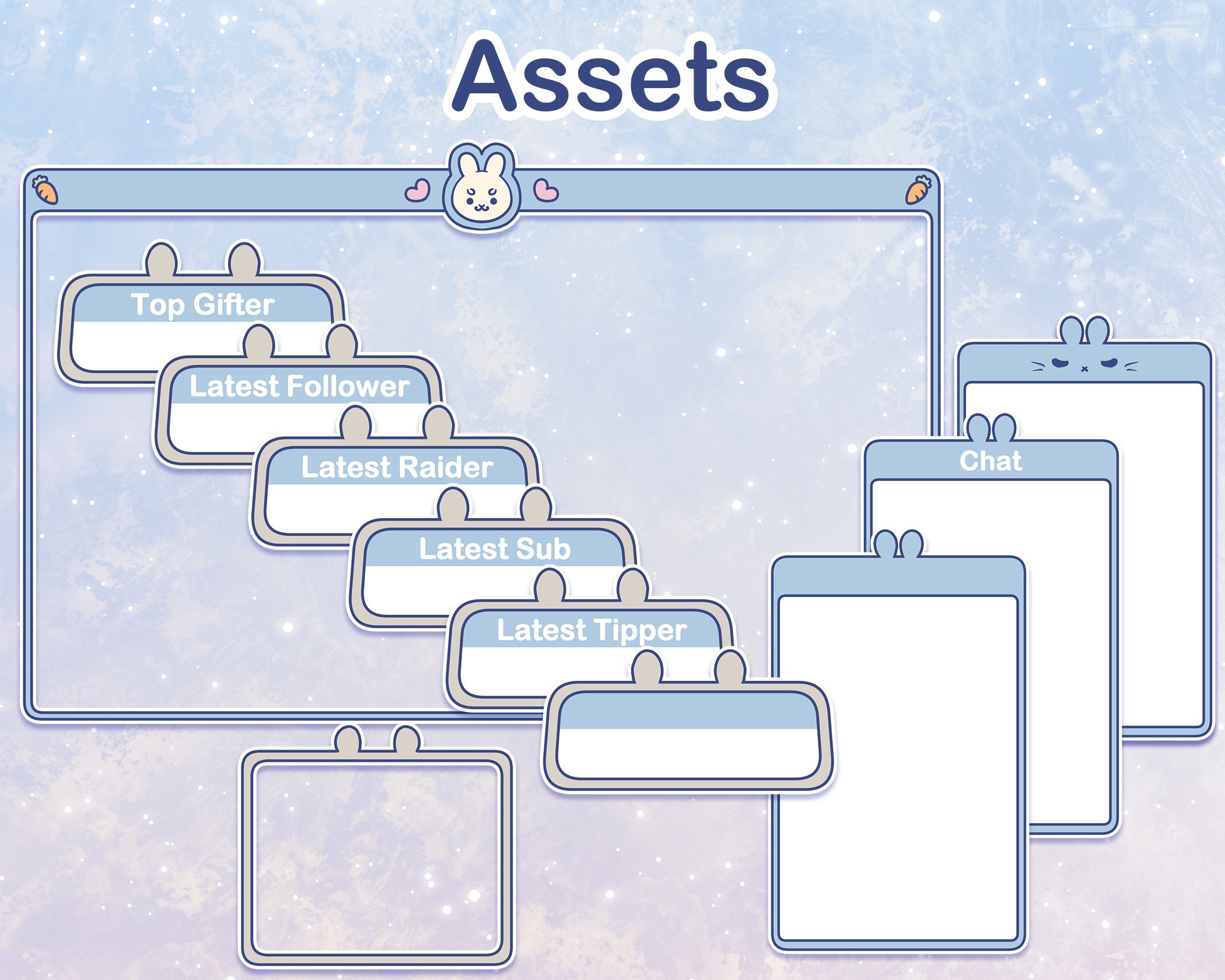 Twitch Bunny Overlay Stinger / Kawaii Streamer Assets/ Labels ...