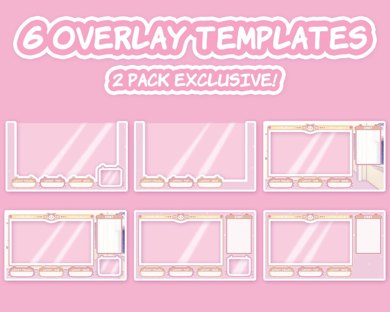 Twitch Kitty Cat Stream Pack Overlays Stringers Vtuber - Etsy