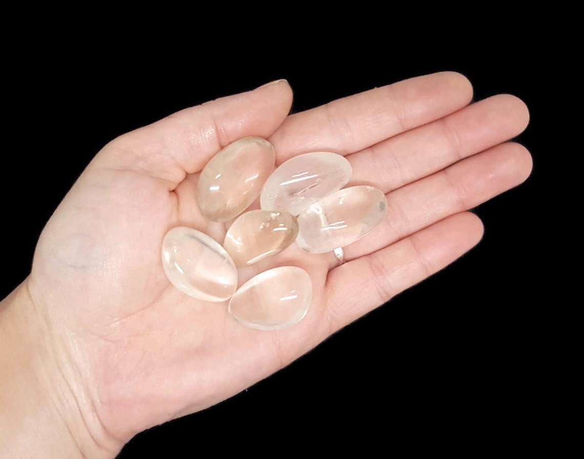 Tumbled Natural Clear Quartz Tumble Stone Tumbled Stone | Etsy