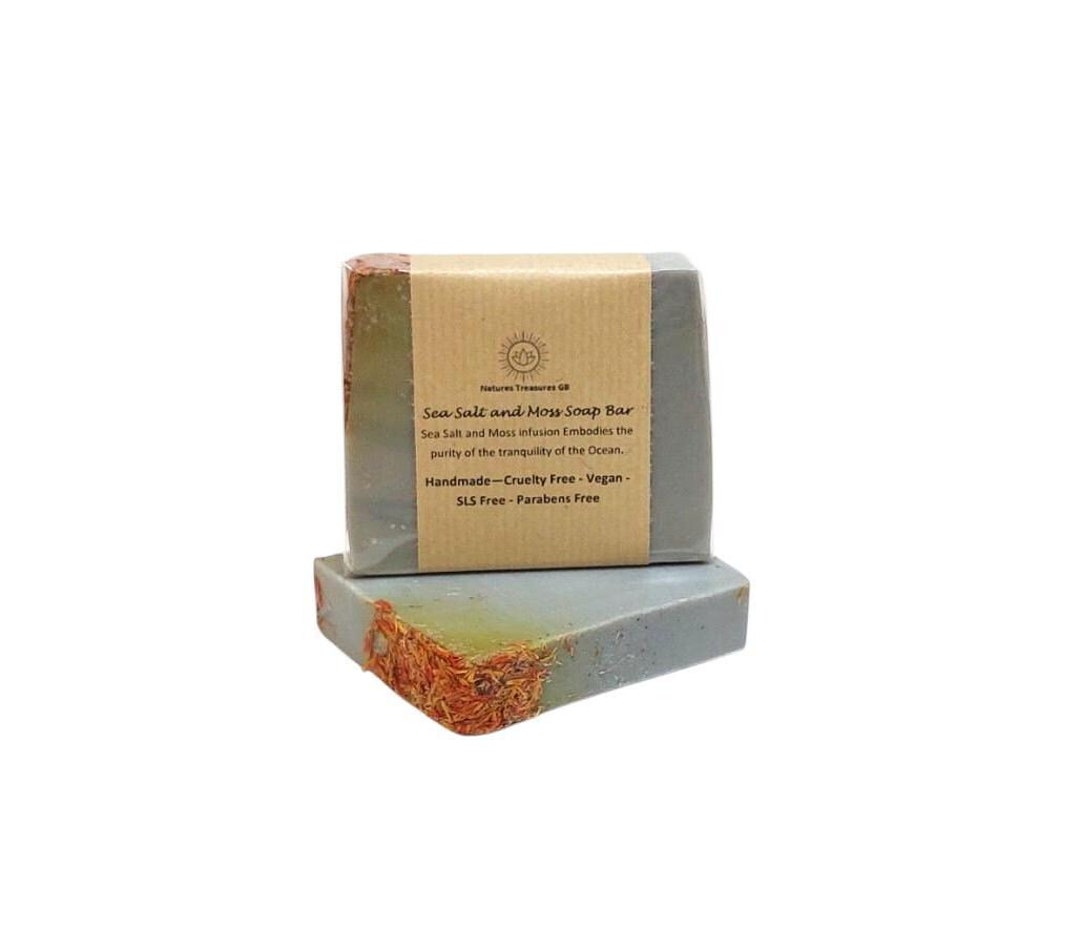 Sea Salt & Moss Soap Slice – Natural, Vegan, Sls-free, Exfoliating With ...