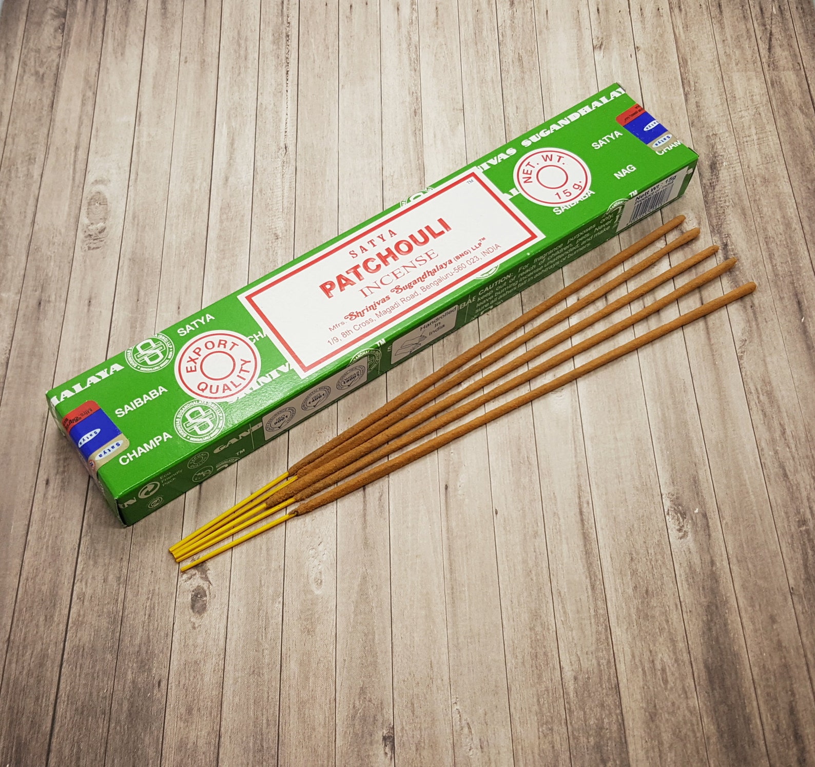 Satya Patchouli Incense Sticks 15 Stick Packet Grounding | Etsy