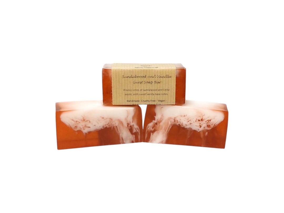Sandalwood and Vanilla Scented Soap Bar Slice – Guest Soaps, Mini Soaps ...
