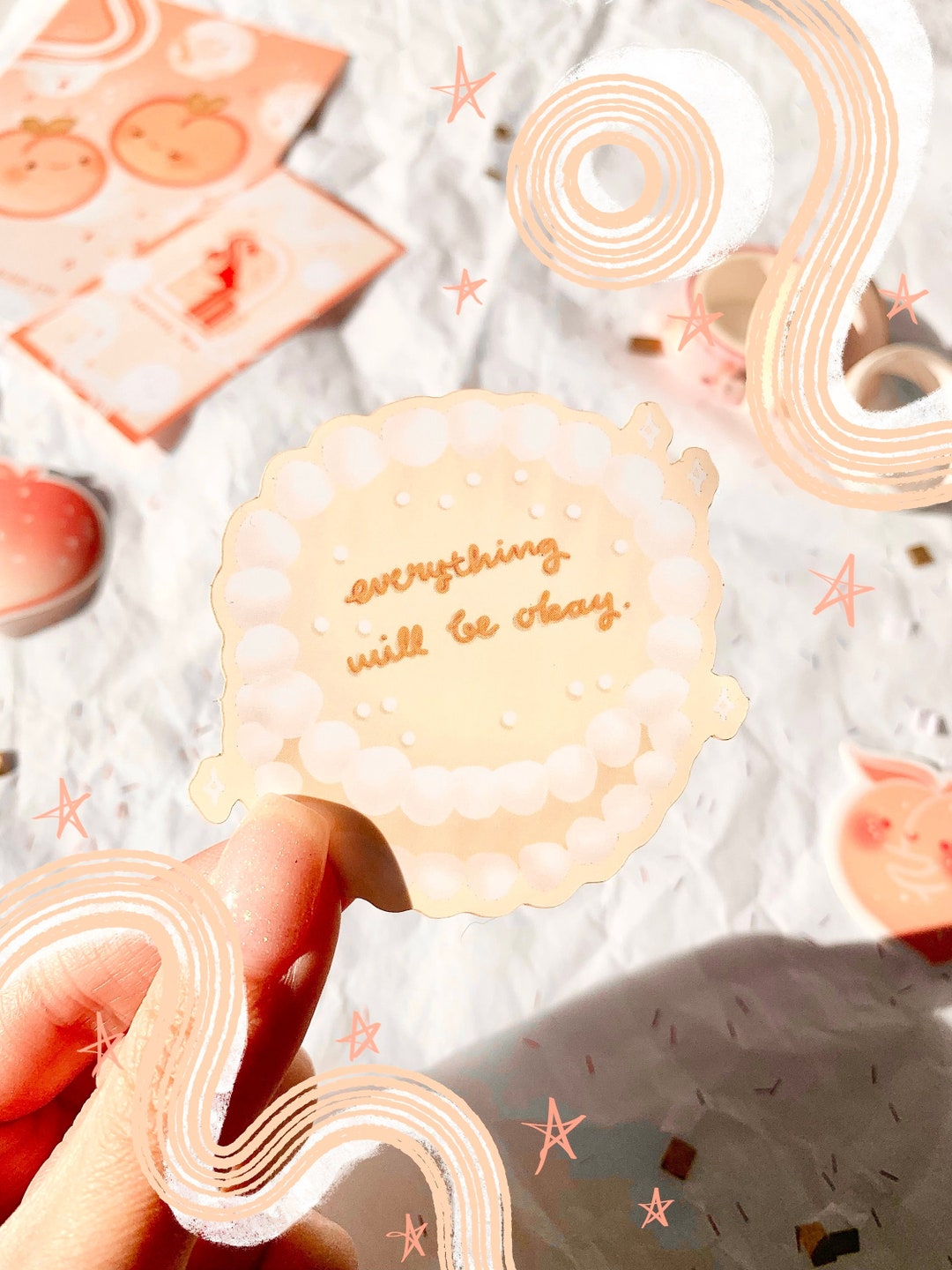 Okay Cake Glossy Vinyl Sticker Weatherproof - Etsy