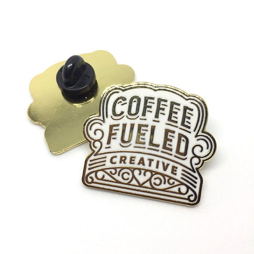 Coffee Fueled Creative Lapel Pin - Etsy
