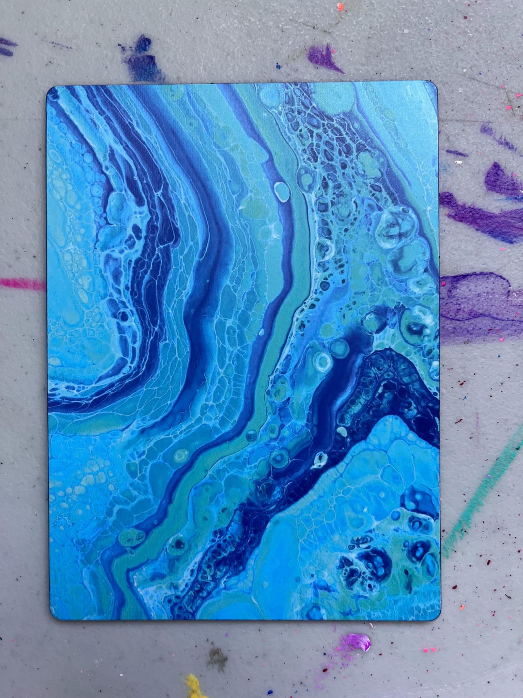 Chill Blue Magnet - Fridge Magnet of Acrylic UV Painting - Etsy