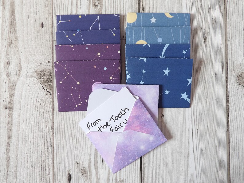 10 Outer Space Mini Envelopes With Notecards Patterned Envelopes Mini Envelopes Thank You