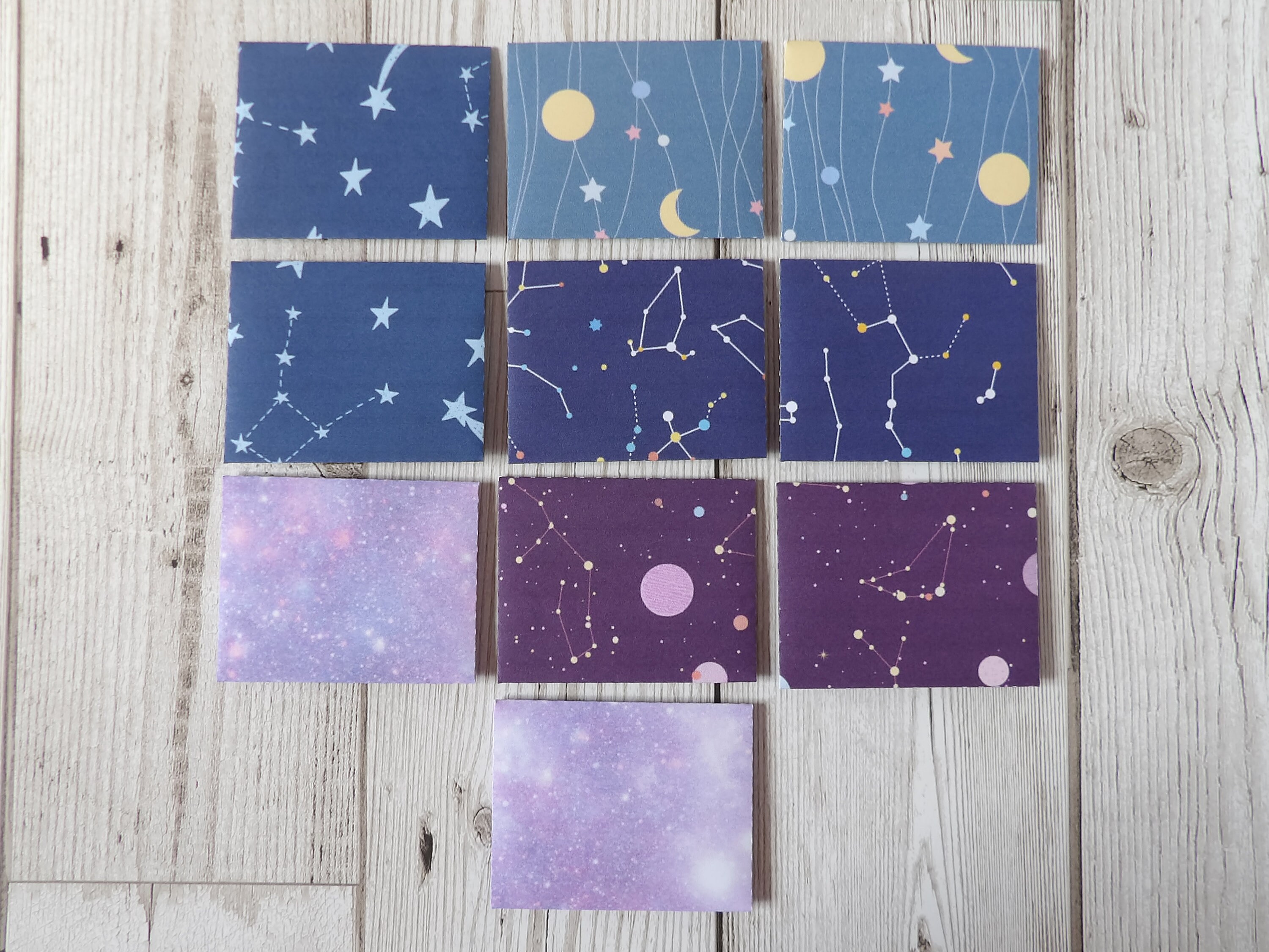 10 Outer Space Mini Envelopes With Notecards: Scrapbook Supplies ...