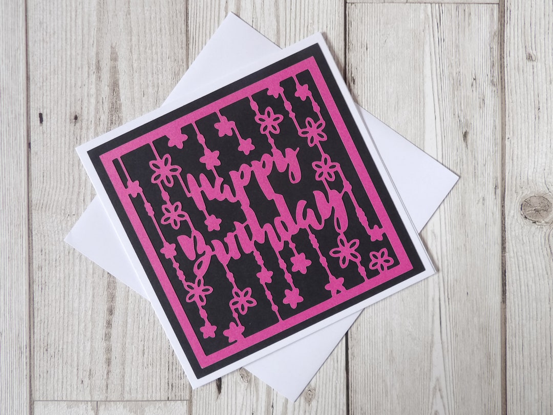 Happy Birthday Floating Words Card - Etsy