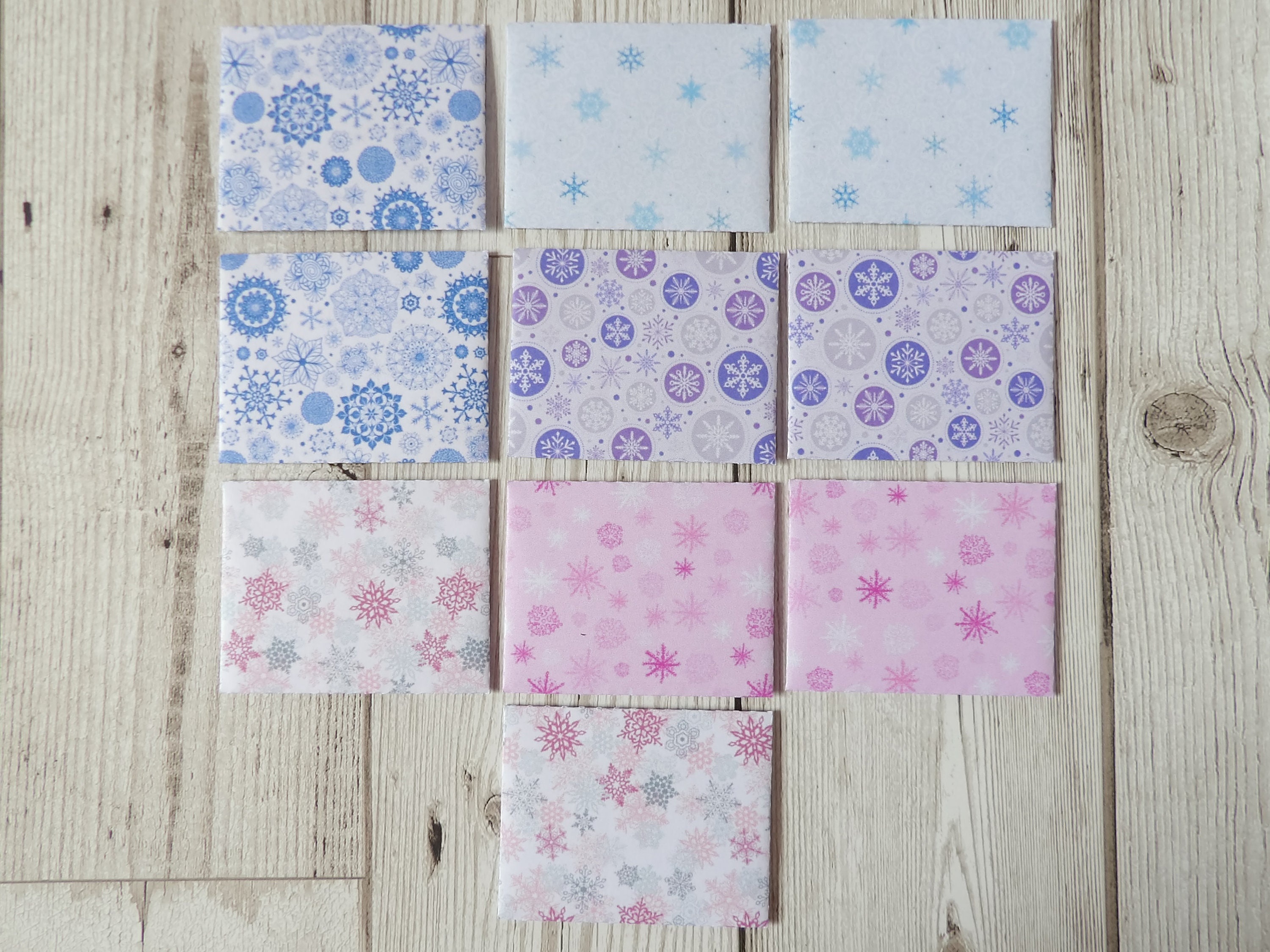 10 Snowflake Mini Envelopes With Notecards - Etsy