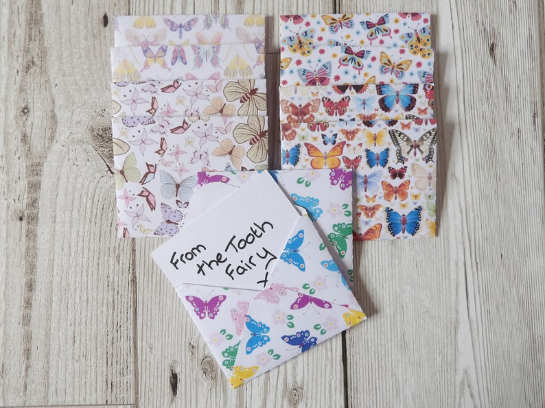 10 Butterfly Mini Envelopes With Notecards - Etsy